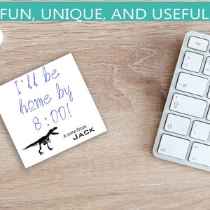 Sticky Note Pads With Dinosaur Design Custom Name // Personalized Gift ...