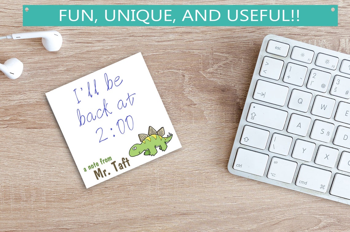 Personalized Sticky Notes With Dinosaur Design and Custom Name - Etsy