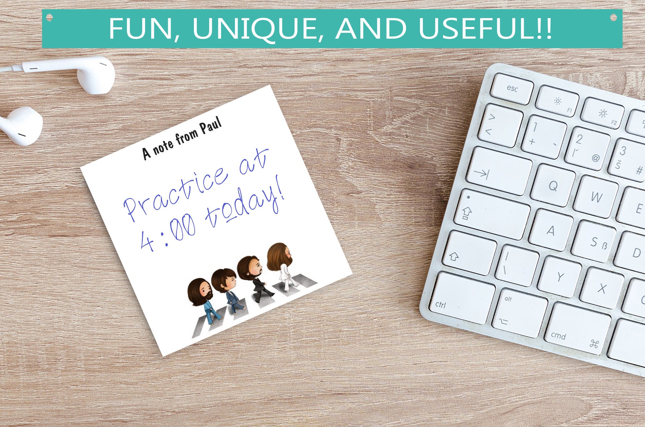Personalized Sticky Notes With Musician Road Design and Custom Text ...