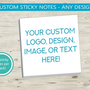 Custom Sticky Notes Business Logo Personalize // Stick Paper, Office ...