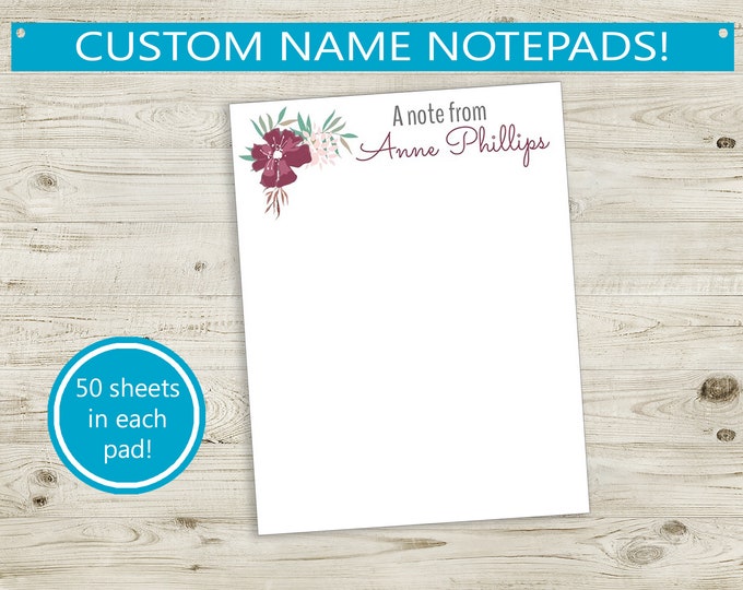 Custom Name Notepads // 50 Sheets per Stack 4x5.5 - Etsy