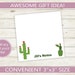 Custom Sticky Notes Cactus Design // Personalize Gift Idea for Coworker ...