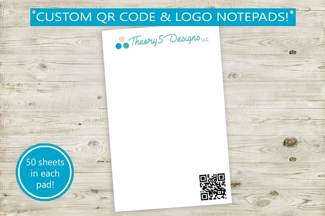 Large Custom Logo With Qr Code Notepad 50 Sheets Per Stack 5 5x8 5