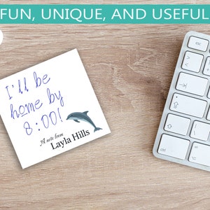 Dolphin Sticky Note Pads Custom Name // Personalized Gift Idea, Teacher ...