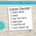 Custom Checklist Sticky Notes // Organization 3x3 Stick Notes, Check ...