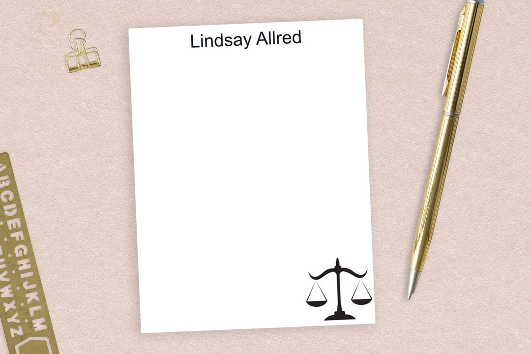 Custom Notepad With Lawyer Design and Personalized Text // 50 Sheets ...