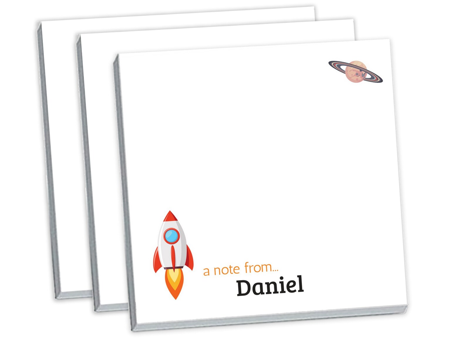Sticky Note Pads With Rocket Space Design Custom Name // - Etsy