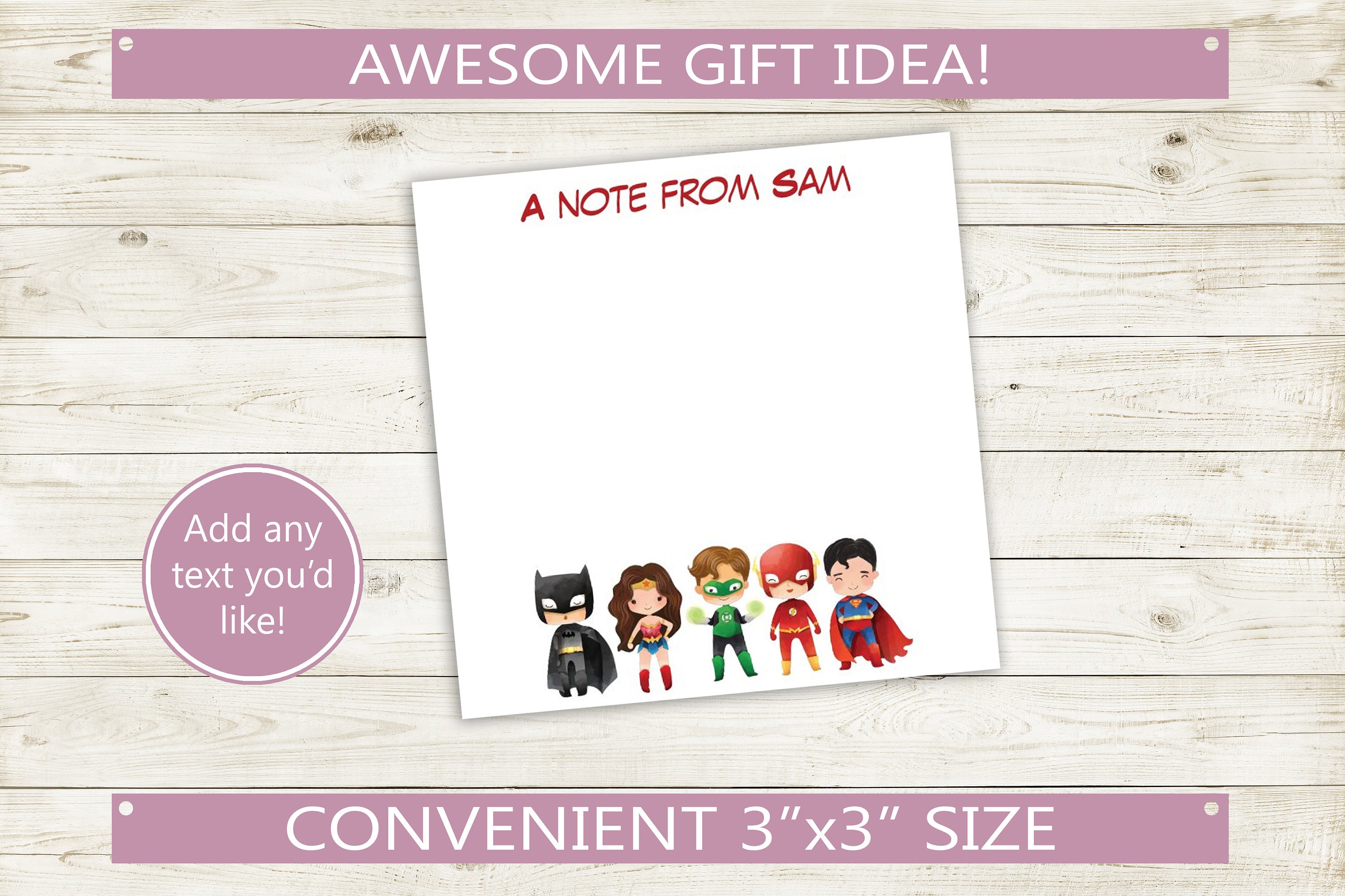 Sticky Note Superhero Design With Customization // - Etsy