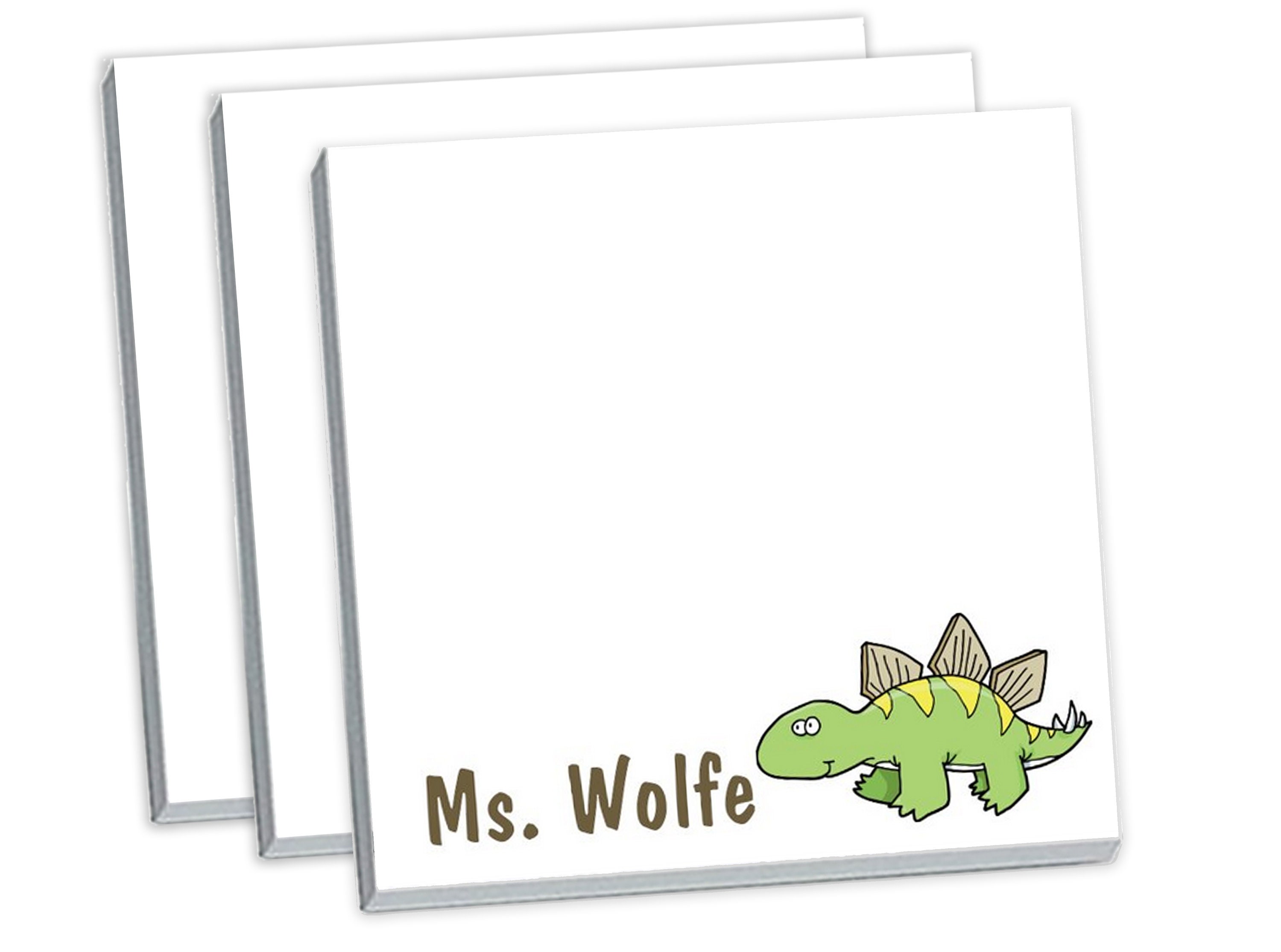 Personalized Sticky Notes With Dinosaur Design and Custom Name - Etsy