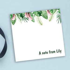 Personalized Sticky Notes With Custom Text and Tropical Leaves Design ...