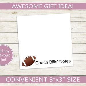 Custom Football Sticky Notes // 3x3 Personalize Gift Idea Coworker ...