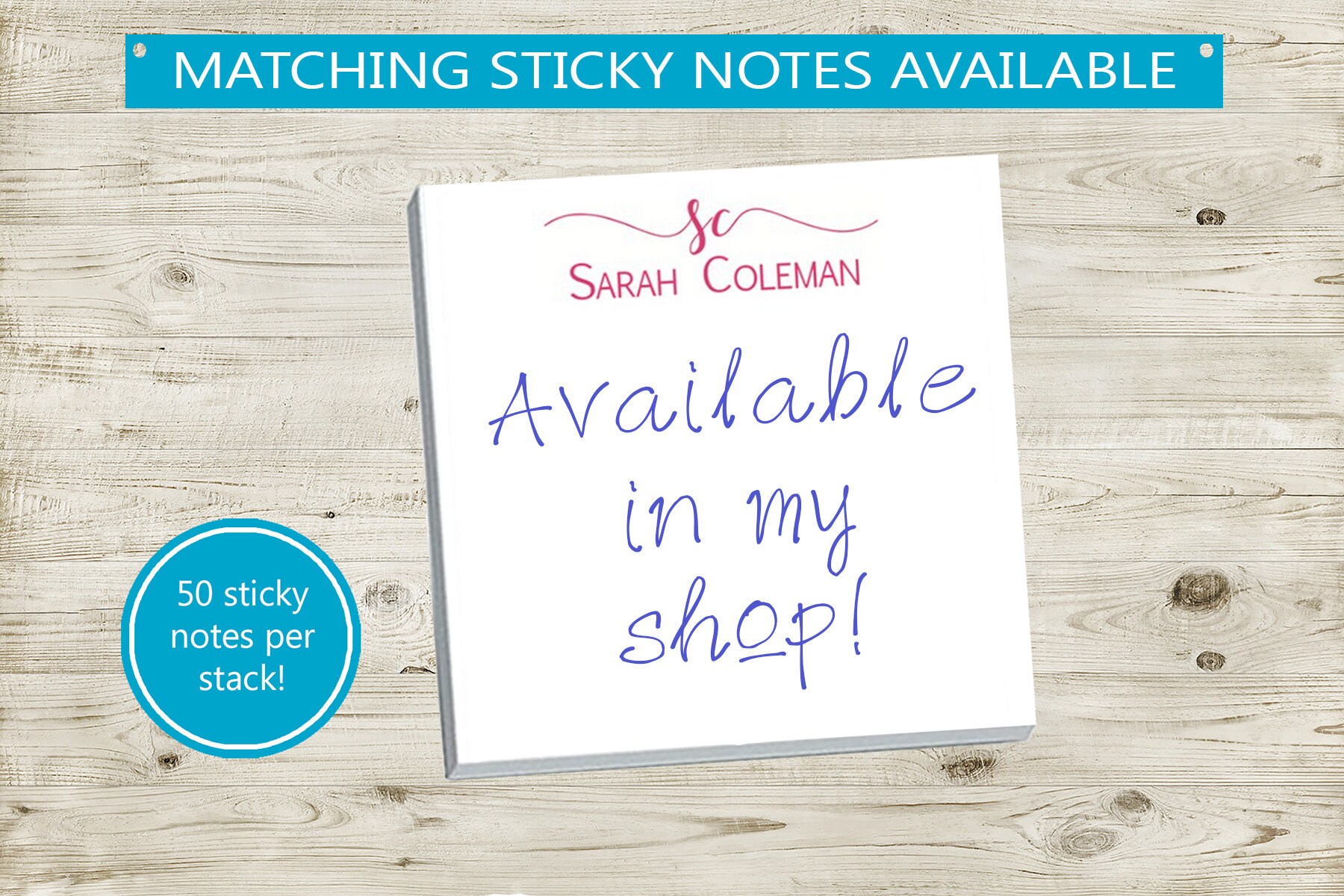 Custom Notepad Name and Initials // 50 Sheets per Stack - Etsy