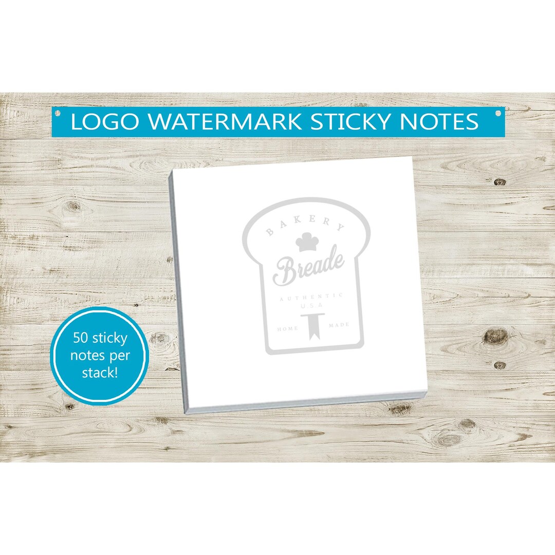Sticky Notes Logo Watermark Design // 3x3 Custom Professional Sticky ...