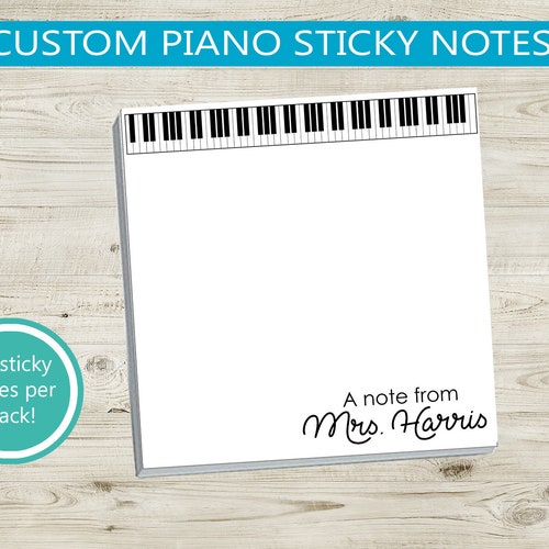 Custom Music Sticky Notes // Fun Piano Keyboard Design Gift - Etsy