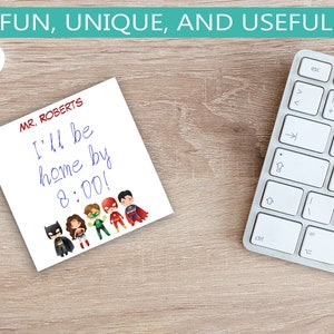 Sticky Note Superhero Design With Customization // 3"x3" Pads ...