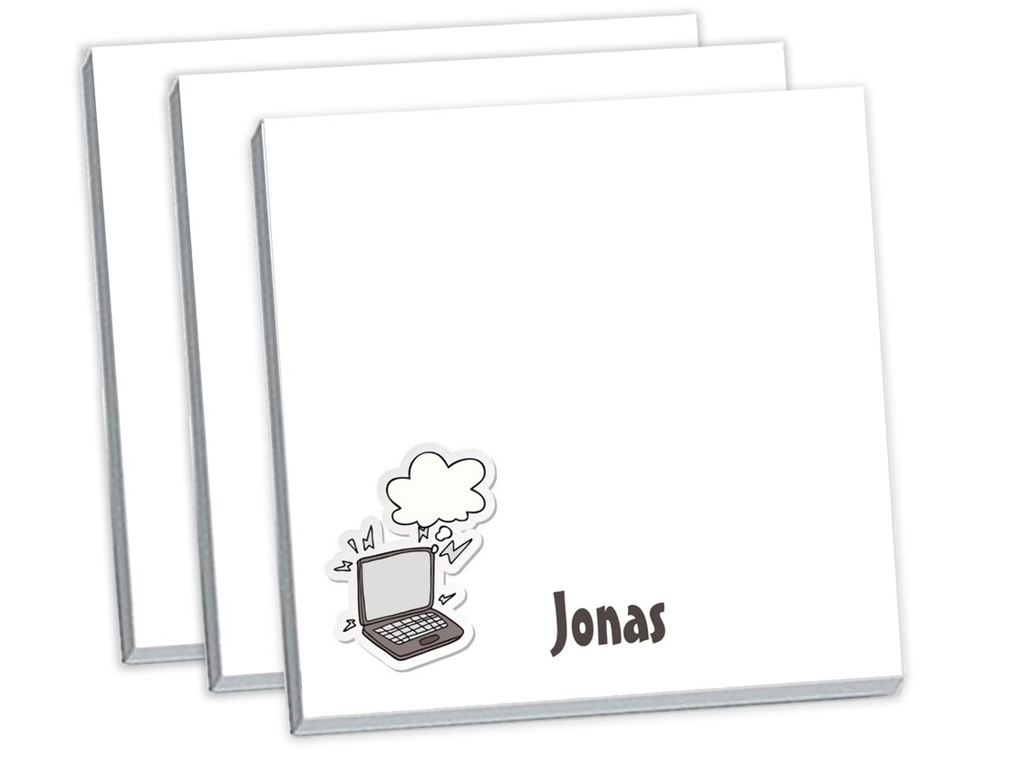 Personalized Sticky Notes With Custom Text and Computer Design - Etsy