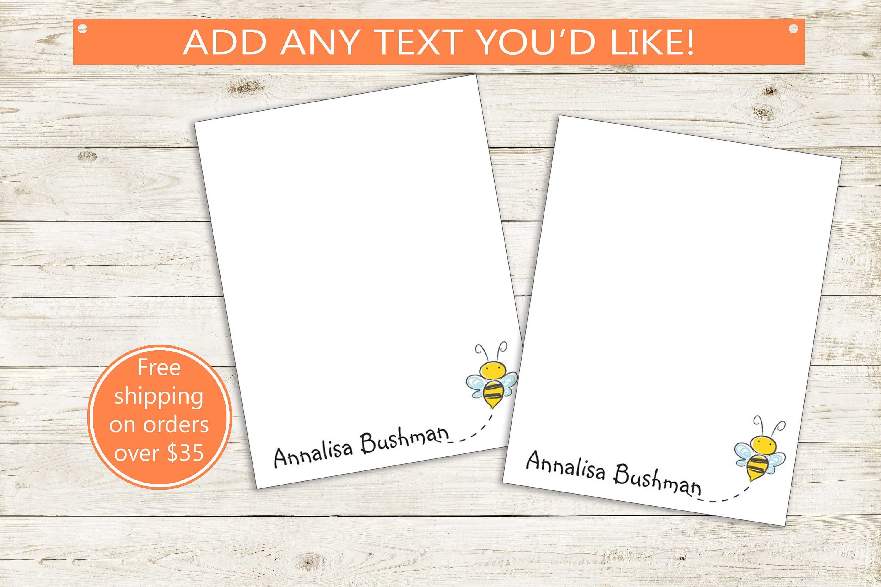 Custom Bee Notepads Name School Teacher // 50 Sheets per Stack - Etsy