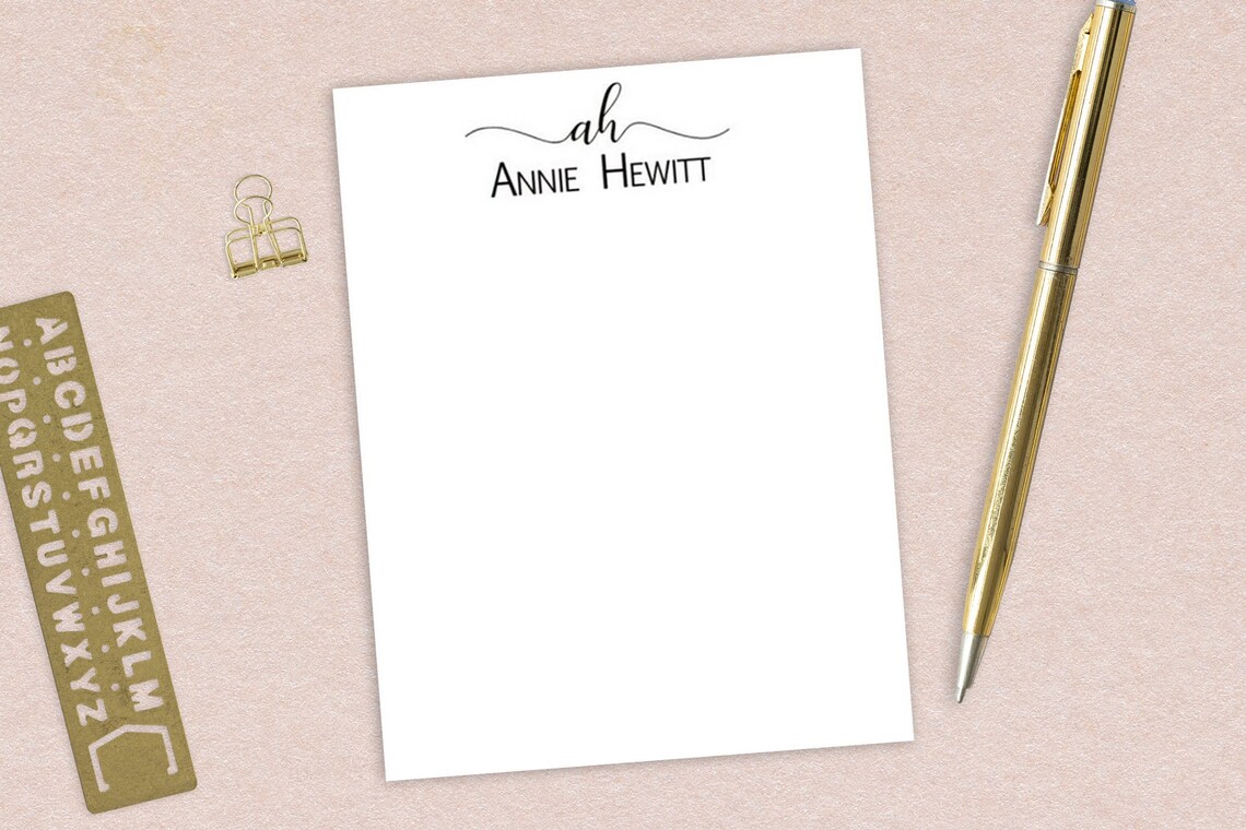 Custom Notepad Name and Initials // 50 Sheets per Stack - Etsy