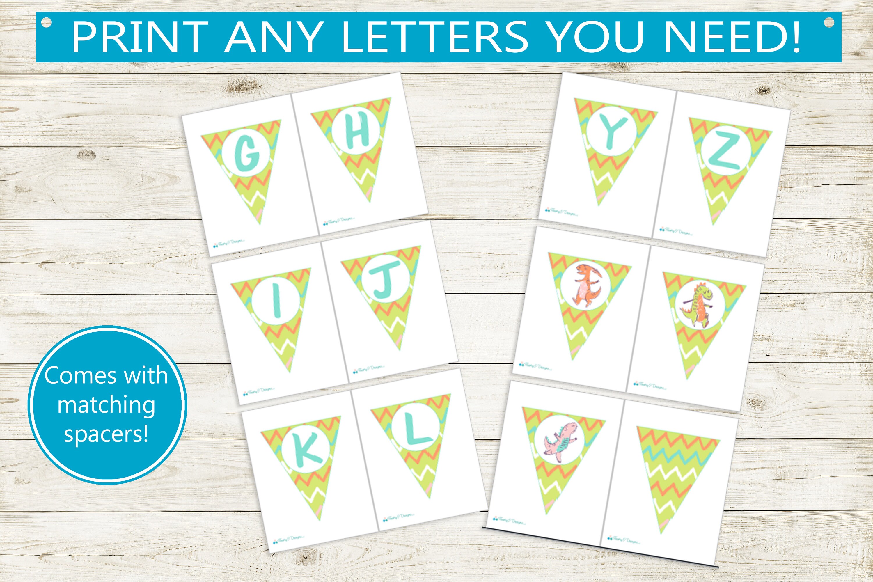 Dinosaur Pennant Banner // Dinosaur Birthday Party, Dinosaur Baby ...