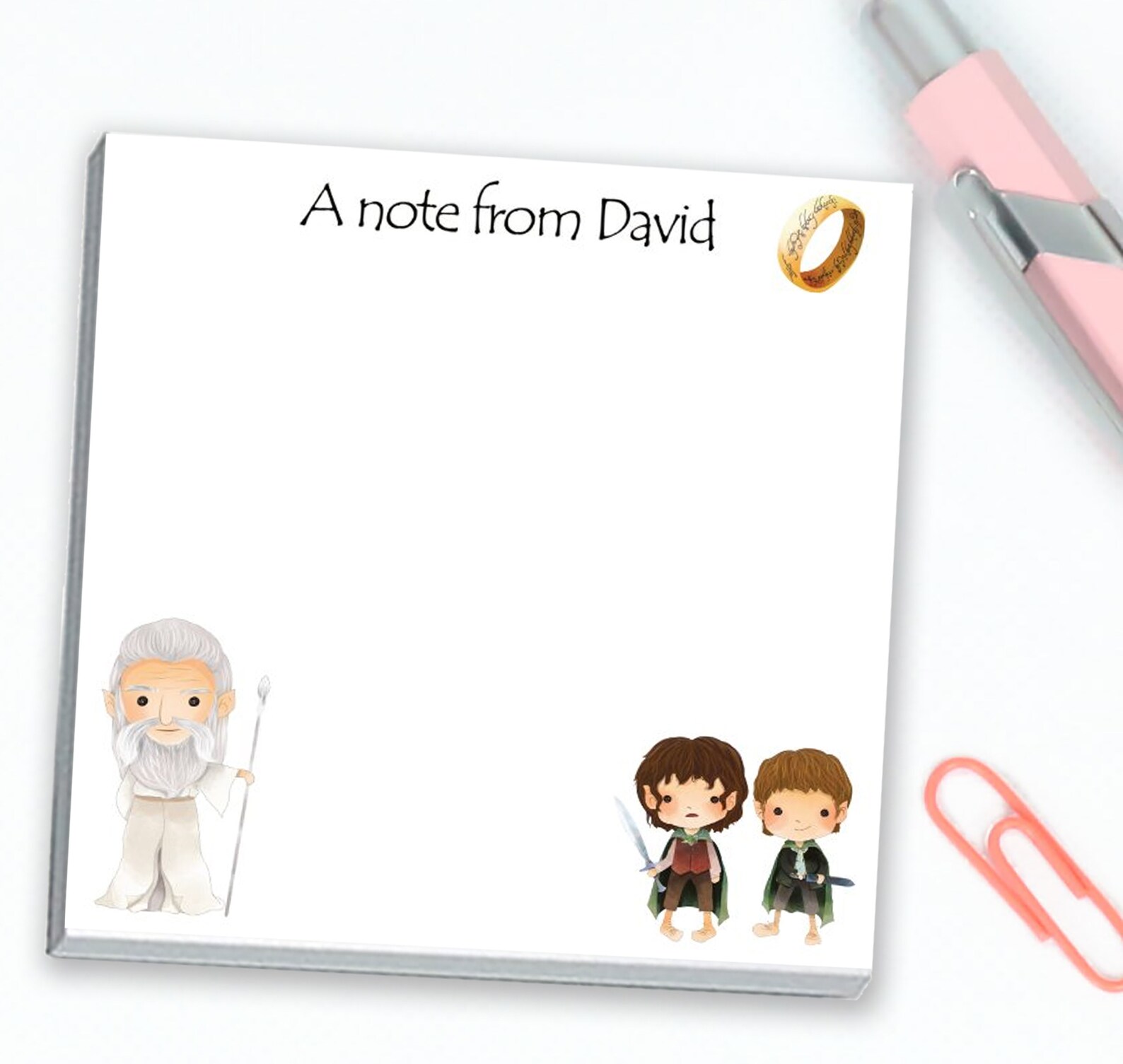 Personalized Sticky Notes With Custom Name and Rings Inspired - Etsy