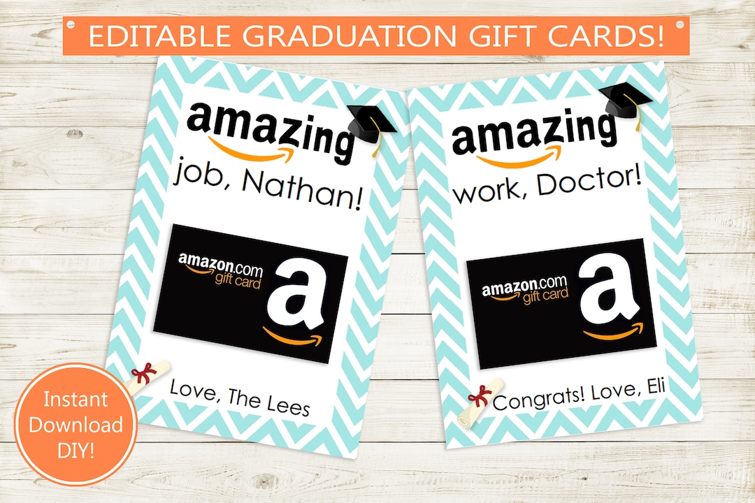 Editable and Printable Graduation Amazon Gift Card Holder // Teacher ...