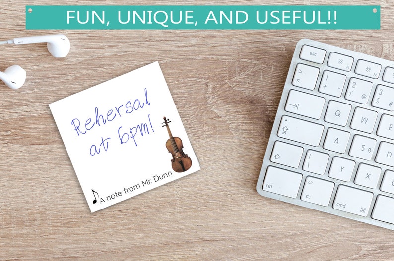 Personalized Sticky Notes Violin Design // 3x3 Inch With 50 | Etsy