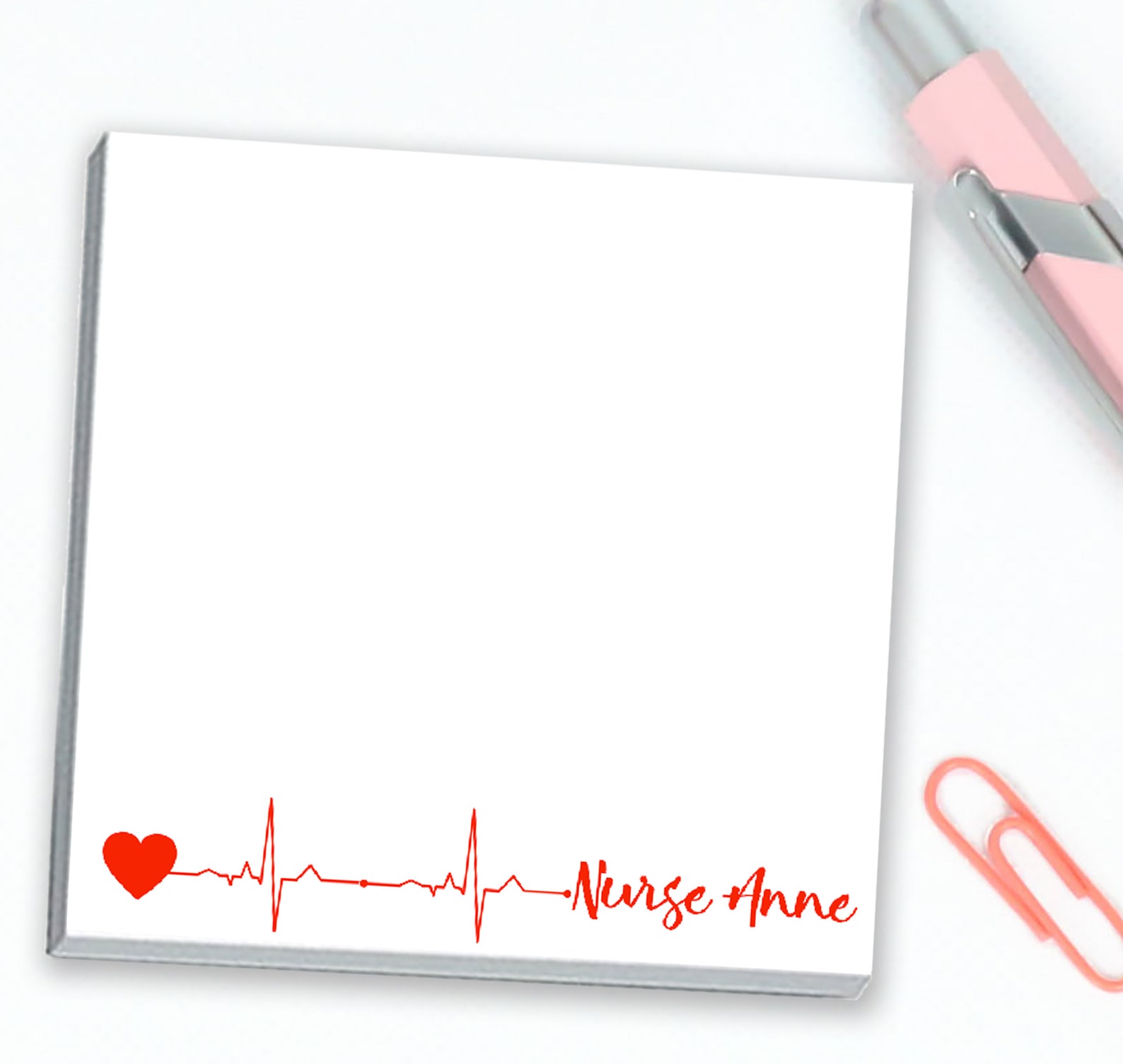 Personalized EKG Sticky Notes // Gift Idea Customizable Nurse - Etsy