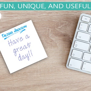 Personalized Sticky Notes With Custom Name or Text // 3"x3" With Color ...