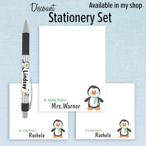 Custom Penguin Pen // Black Ink Ballpoint Pen With Personalized Name ...