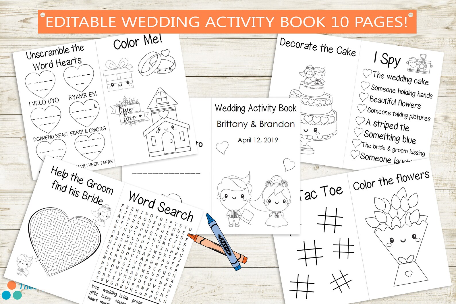Wedding Activity Book for Kids / Instant Download Editable PDF | Etsy