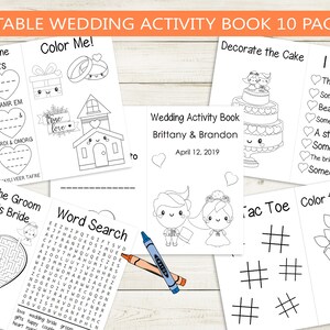Wedding Activity Book for Kids / Instant Download Editable PDF ...