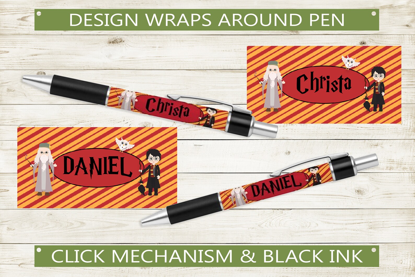 Custom Wizards Pen // Black Ink Ballpoint Pen With Personalized Name ...