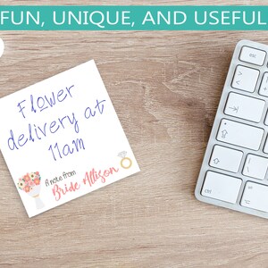 Personalized Sticky Notes With Wedding Design and Custom Name // 3"x3 ...