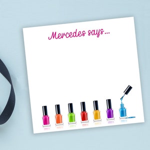 Personalized Sticky Notes With Custom Name and Nail Polish Design // 3 ...