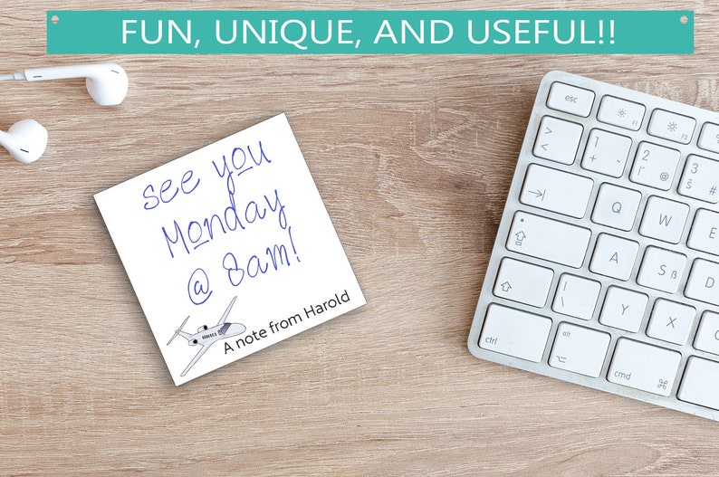 Custom Airplane Sticky Notes // Gift Idea for Pilots - Etsy