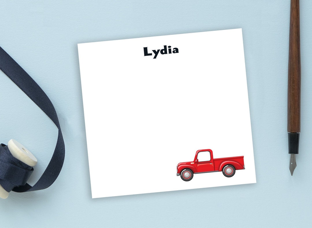 Truck Design Custom Sticky Notes // Personalize With Any Text or Name ...