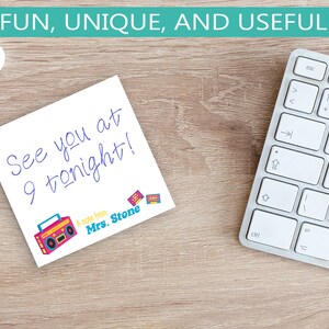 Retro Style 80s Sticky Notes With Cassette Tape Design and Custom Name ...