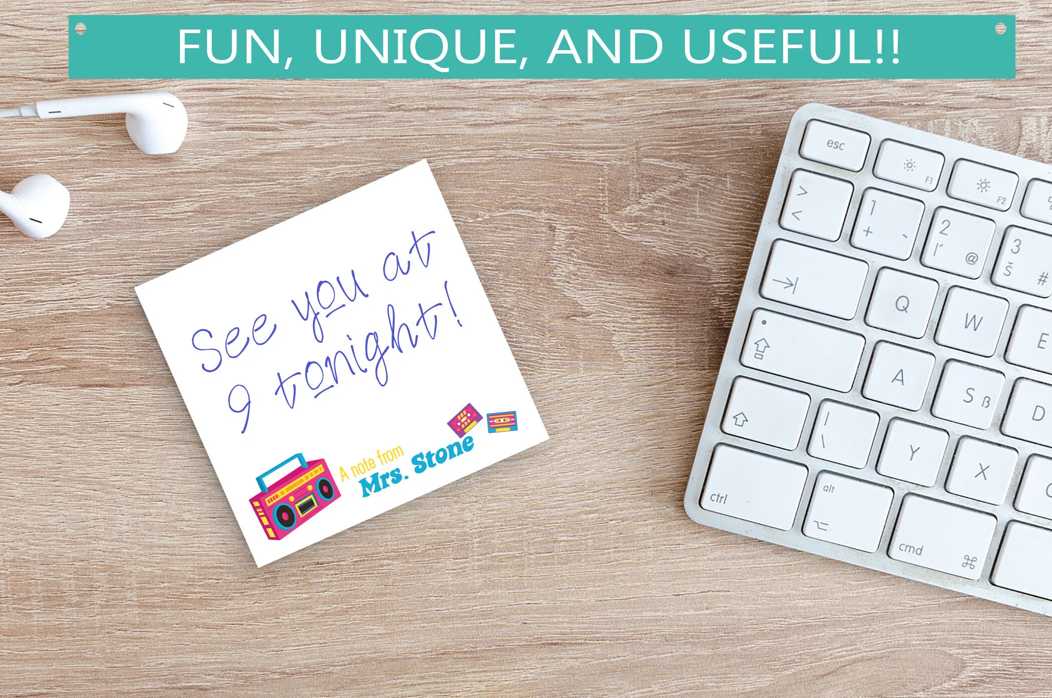 Retro Style 80s Sticky Notes With Cassette Tape Design and - Etsy