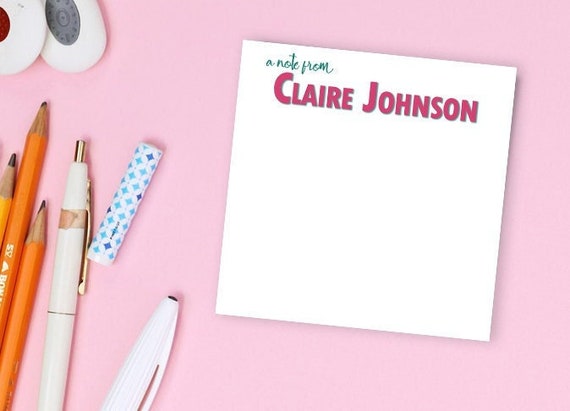 Personalized Sticky Notes With Colorful Custom Name // - Etsy