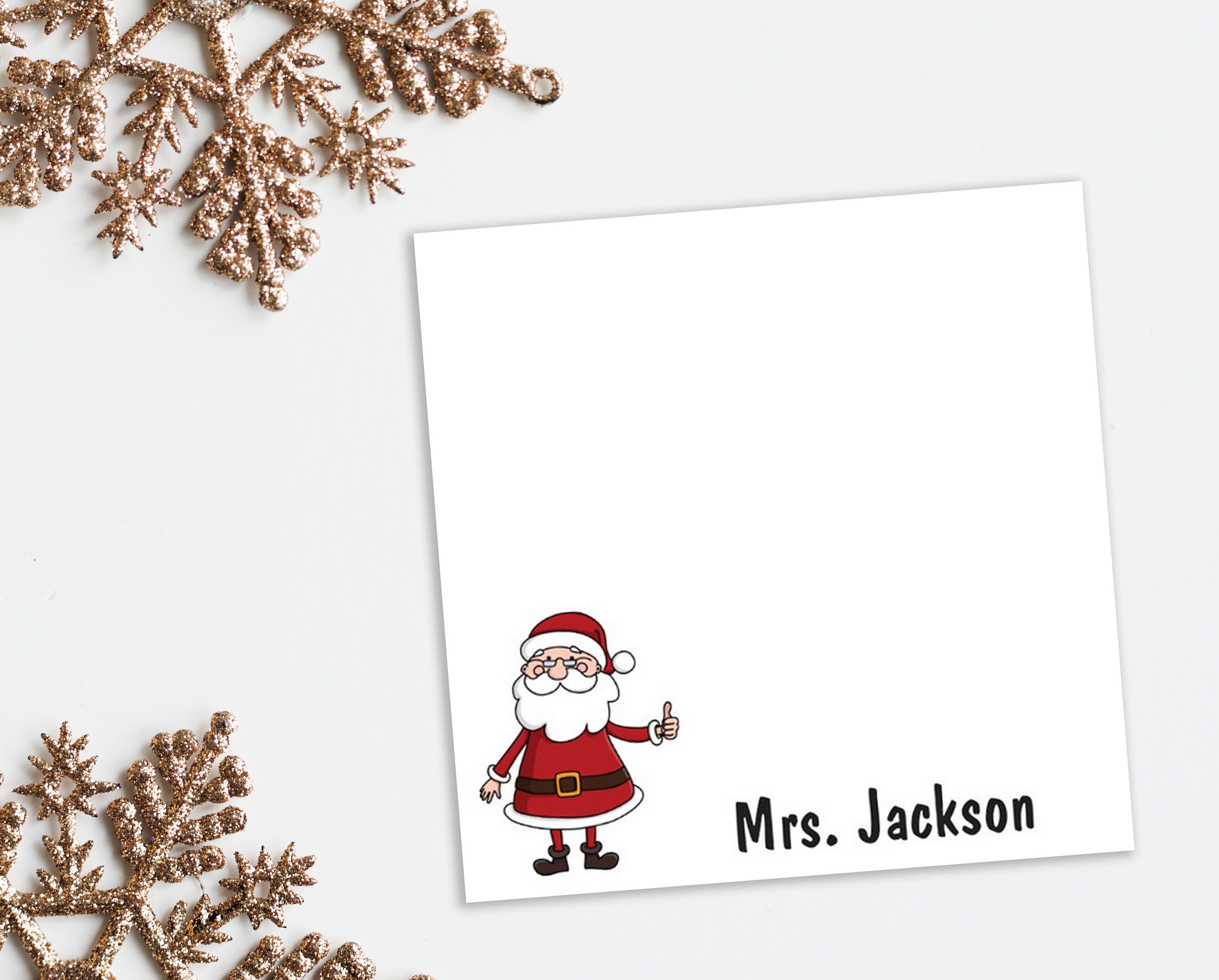 Christmas Sticky Notes Personalized With Custom Text // 3"x3", Gift ...