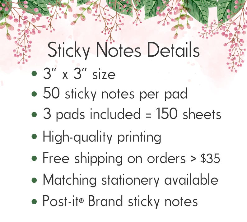 Custom Sticky Note Pads Personalized Heart Design // Unique Gift Idea ...