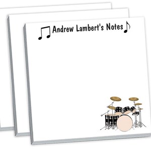 Personalized Sticky Notes Drum Set Design // 3x3 Inch With 50 Notes per ...