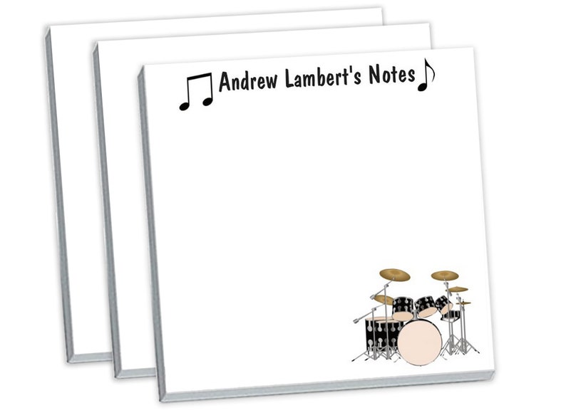 Personalized Sticky Notes Drum Set Design // 3x3 Inch With 50 Notes per ...