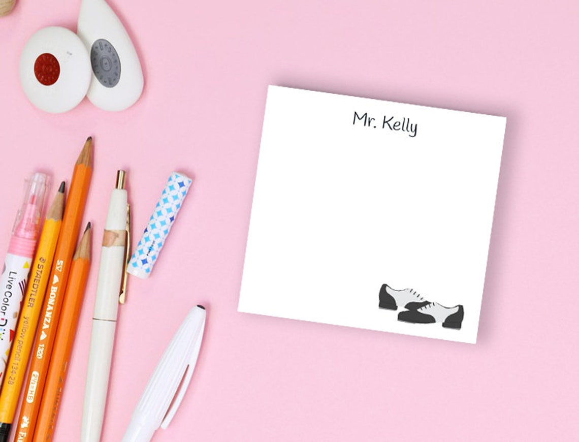 Custom Sticky Notes Tap Shoes Design // Personalized Gift Idea Coworker ...