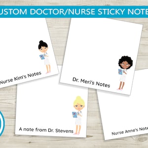 Custom Nurse Doctor Sticky Notes // Nurse Gift Idea, Customizable ...