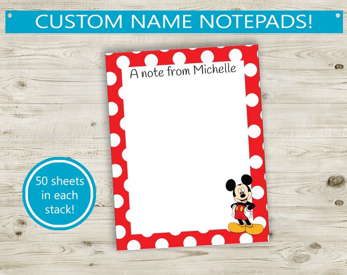 Custom Notepad With Custom Text and Colorful Design // 50 Sheets per ...