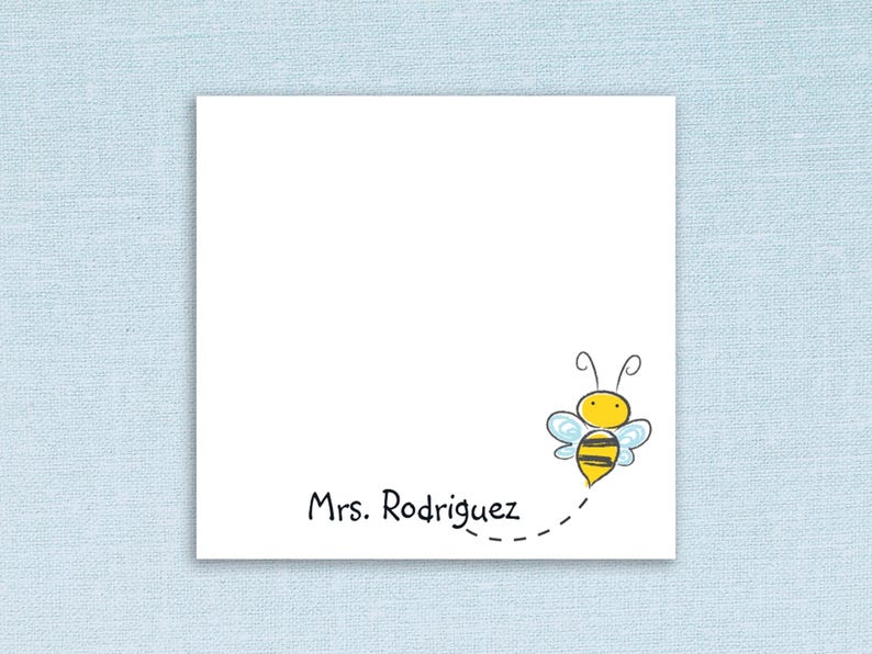 Custom Bee Teacher Sticky Notes // Gift Idea Customizable Teacher ...