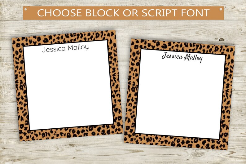 Personalized Sticky Notes With Custom Name and Cheetah Print Design ...