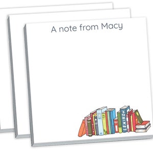 Personalized Sticky Notes With Book Design and Custom Text // 3"x3 ...