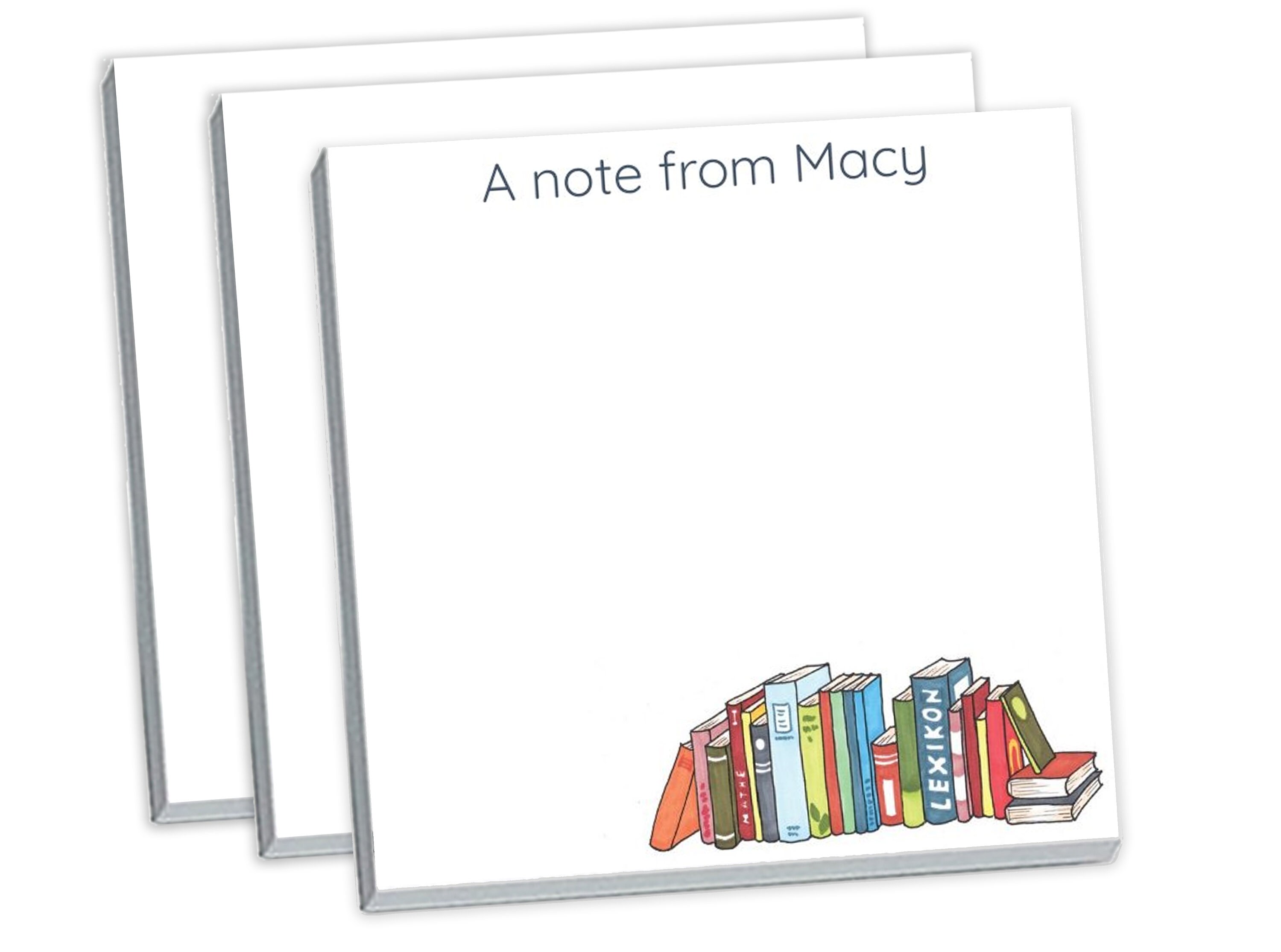 Personalized Sticky Notes With Book Design and Custom Text // - Etsy